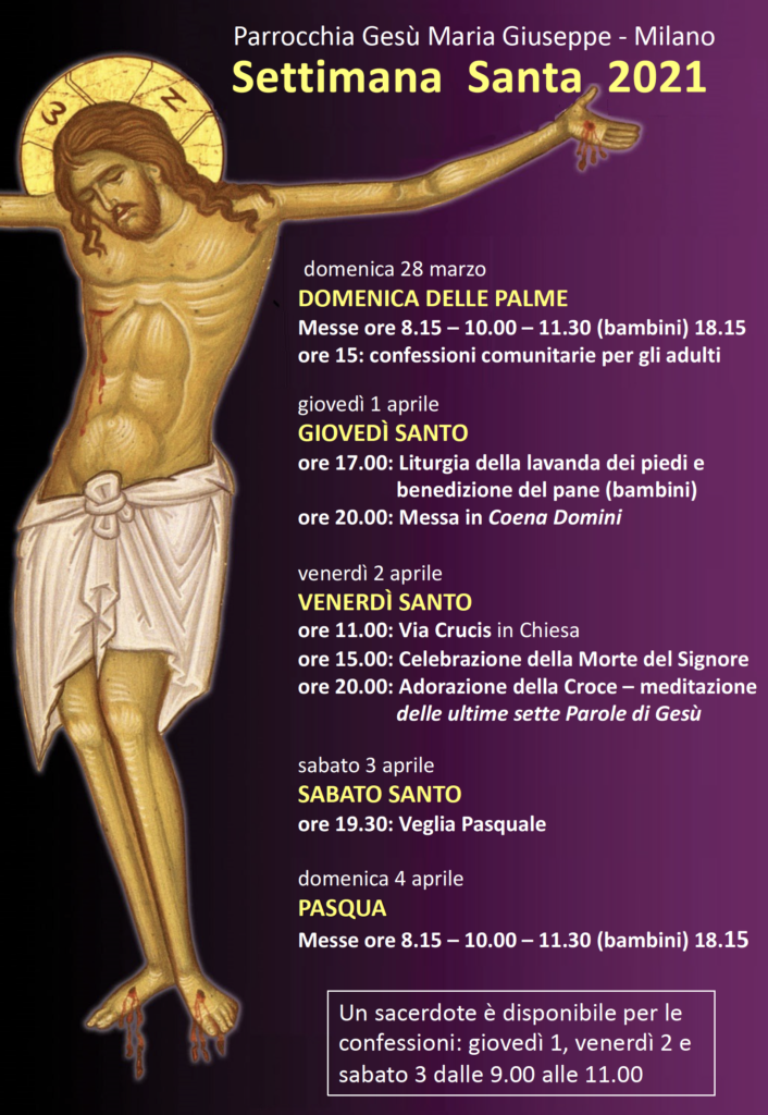 La Settimana Santa – Parrocchia Gesù Maria Giuseppe Milano